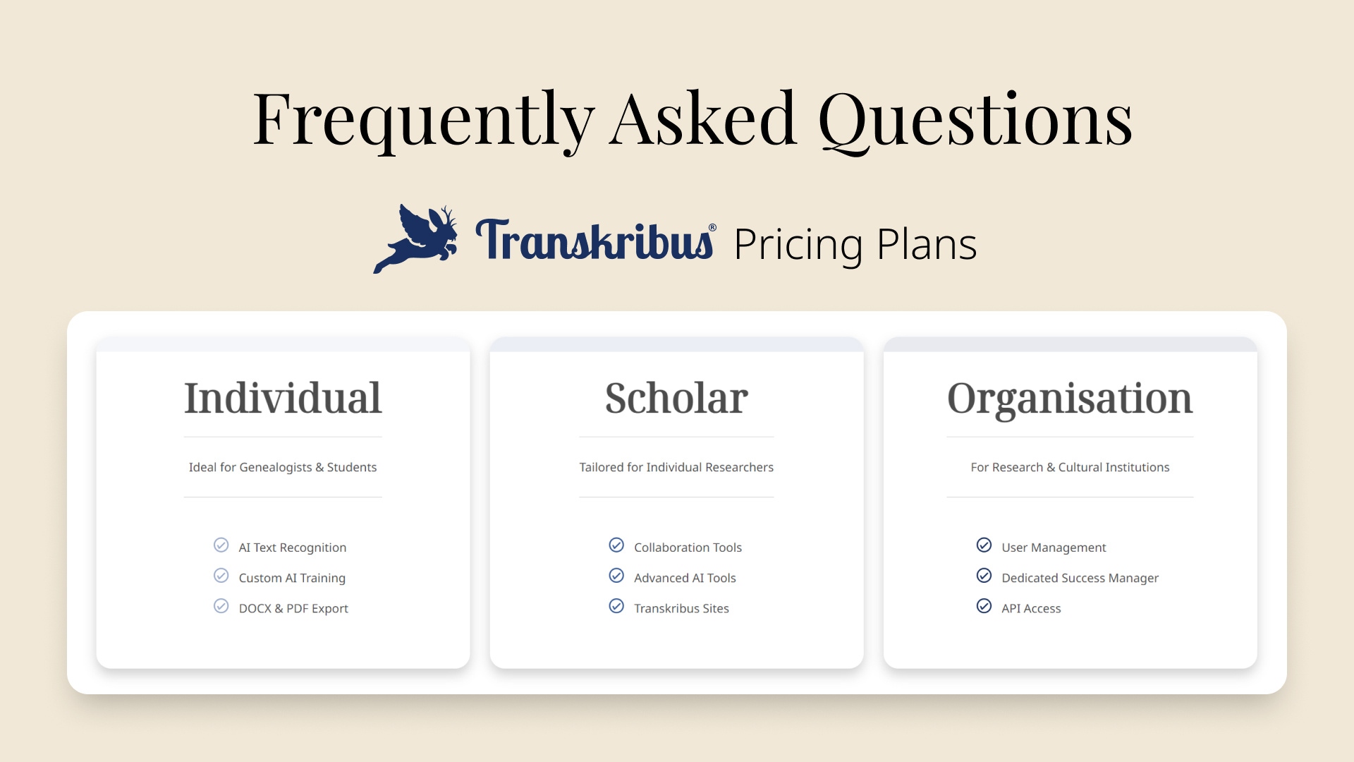Frequently Asked Questions About The Transkribus Subscription Plans - READ-COOP